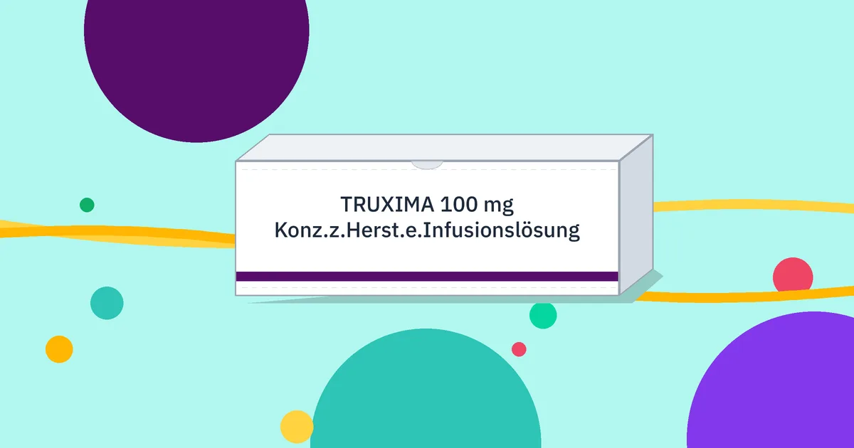 Symbolbild: Packung mit der Aufschrift TRUXIMA 100 mg Konz.z.Herst.e.Infusionslösung (PZN 14406941) – Verfügbarkeit und Bezug in Apotheken in Frankfurt am Main