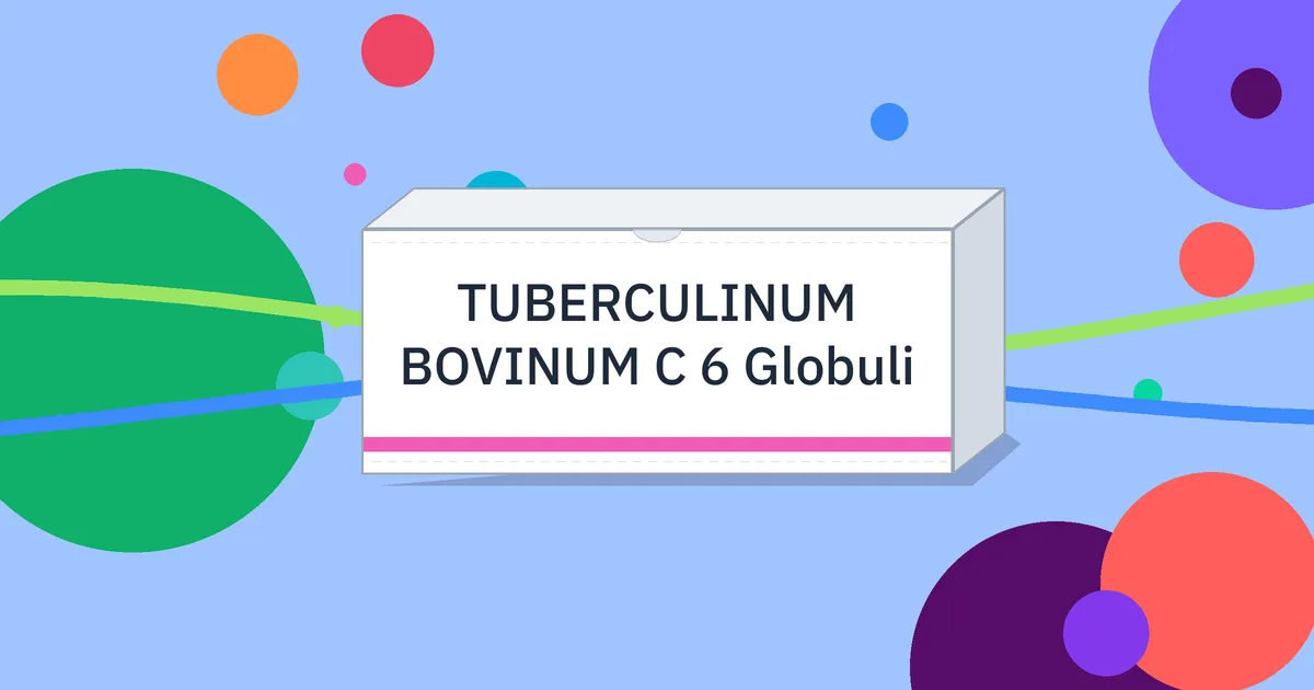 Symbolbild: Packung mit der Aufschrift TUBERCULINUM BOVINUM C 6 Globuli (PZN 16696713) – Verfügbarkeit und Bezug in Apotheken in Frankfurt am Main