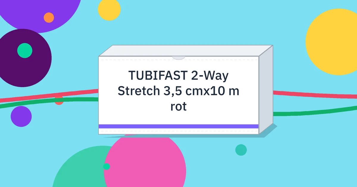 Symbolbild: Packung mit der Aufschrift TUBIFAST 2-Way Stretch 3,5 cmx10 m rot (PZN 19890628) – Verfügbarkeit und Bezug in Apotheken in Frankfurt am Main