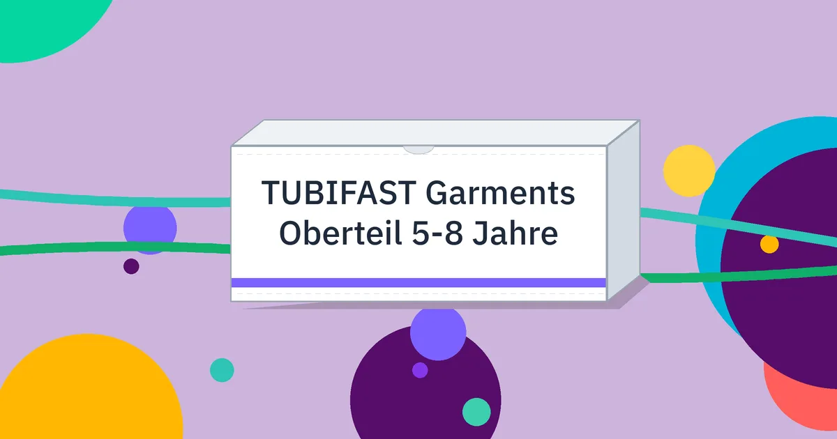 Symbolbild: Packung mit der Aufschrift TUBIFAST Garments Oberteil 5-8 Jahre (PZN 10847358) – Verfügbarkeit und Bezug in Apotheken in Frankfurt am Main