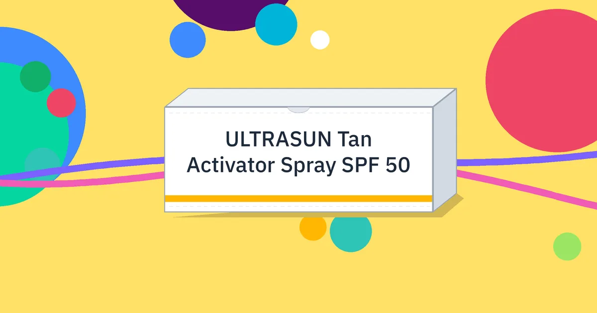 Symbolbild: Packung mit der Aufschrift ULTRASUN Tan Activator Spray SPF 50 (PZN 19889631) – Verfügbarkeit und Bezug in Apotheken in Frankfurt am Main