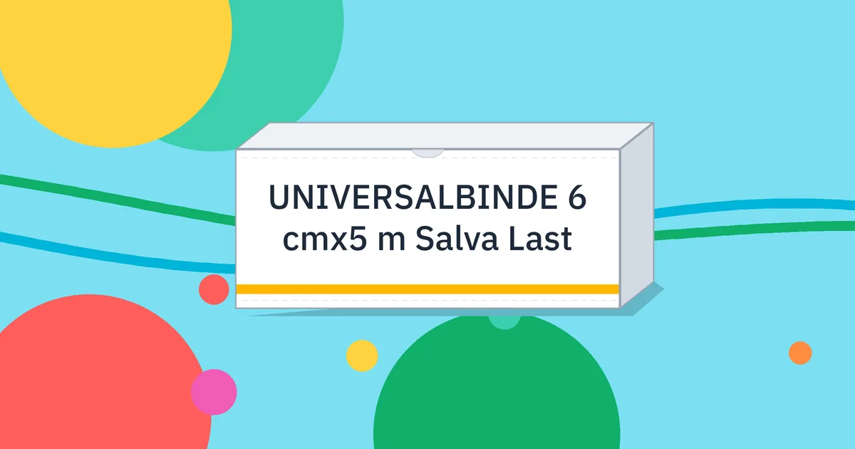 Symbolbild: Packung mit der Aufschrift UNIVERSALBINDE 6 cmx5 m Salva Last (PZN 10350936) – Verfügbarkeit und Bezug in Apotheken in Frankfurt am Main