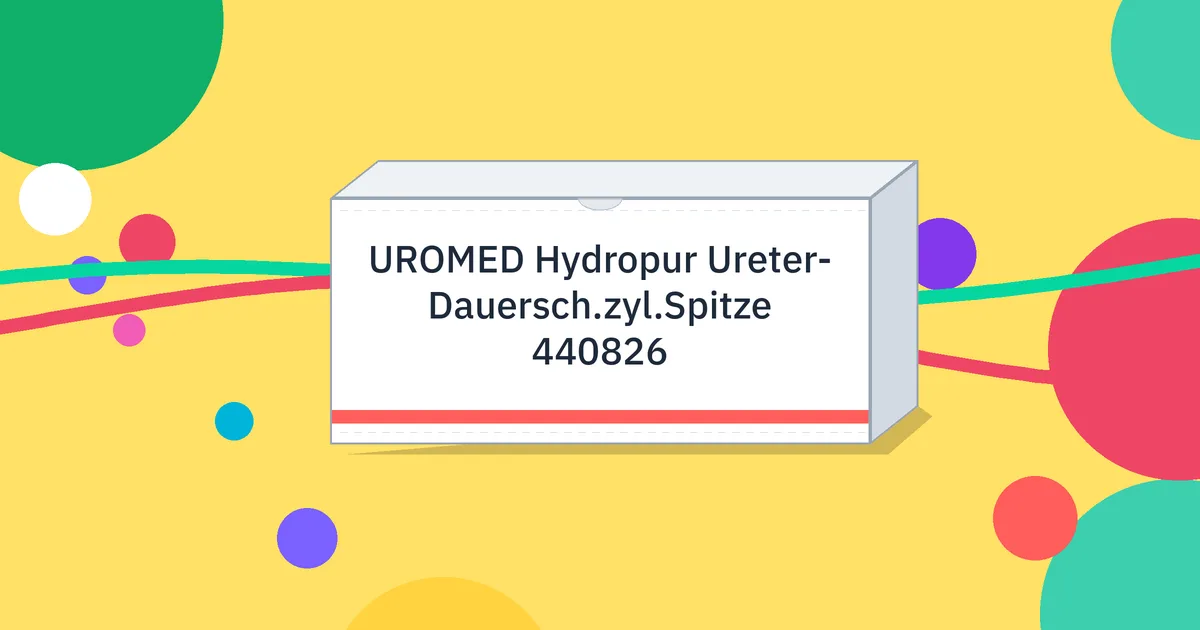 Symbolbild: Packung mit der Aufschrift UROMED Hydropur Ureter-Dauersch.zyl.Spitze 440826 (PZN 11371159) – Verfügbarkeit und Bezug in Apotheken in Frankfurt am Main
