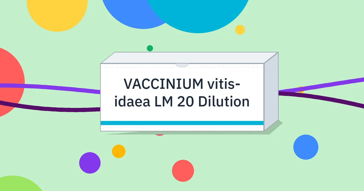 Symbolbild: Packung mit der Aufschrift VACCINIUM vitis-idaea LM 20 Dilution (PZN 13260949) – Verfügbarkeit und Bezug in Apotheken in Frankfurt am Main