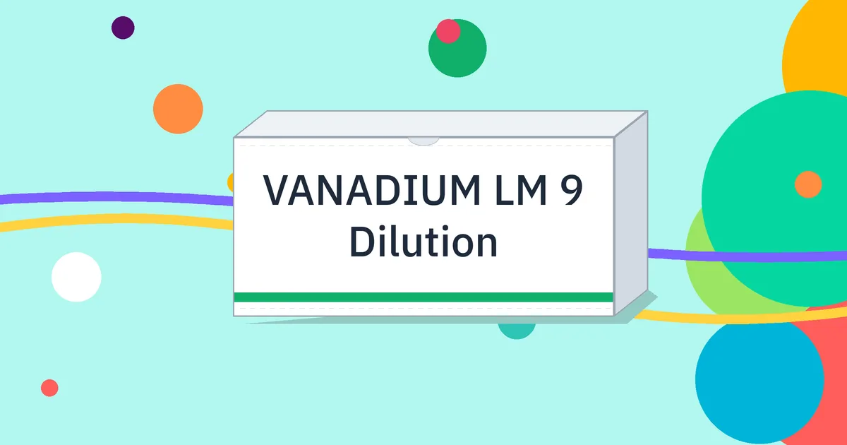 Symbolbild: Packung mit der Aufschrift VANADIUM LM 9 Dilution (PZN 13262434) – Verfügbarkeit und Bezug in Apotheken in Frankfurt am Main