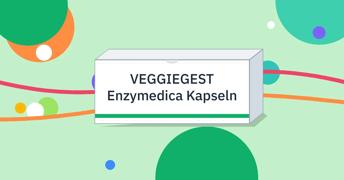Symbolbild: Packung mit der Aufschrift VEGGIEGEST Enzymedica Kapseln (PZN 17757322) – Verfügbarkeit und Bezug in Apotheken in Frankfurt am Main