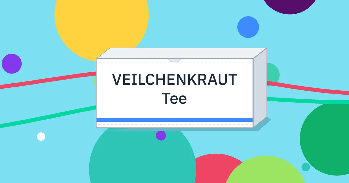 Symbolbild: Packung mit der Aufschrift VEILCHENKRAUT Tee (PZN 19550157) – Verfügbarkeit und Bezug in Apotheken in Frankfurt am Main