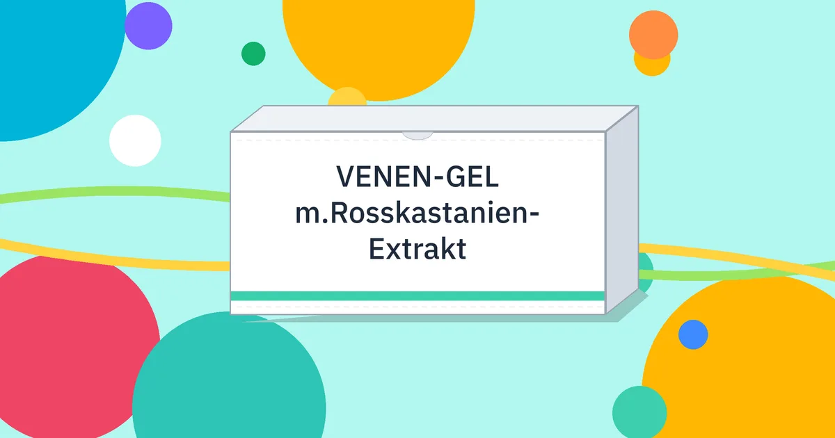 Symbolbild: Packung mit der Aufschrift VENEN-GEL m.Rosskastanien-Extrakt (PZN 11238762) – Verfügbarkeit und Bezug in Apotheken in Frankfurt am Main