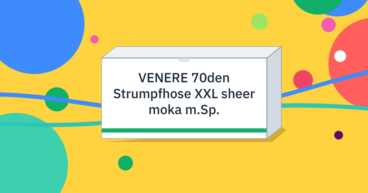Symbolbild: Packung mit der Aufschrift VENERE 70den Strumpfhose XXL sheer moka m.Sp. (PZN 16172938) – Verfügbarkeit und Bezug in Apotheken in Frankfurt am Main