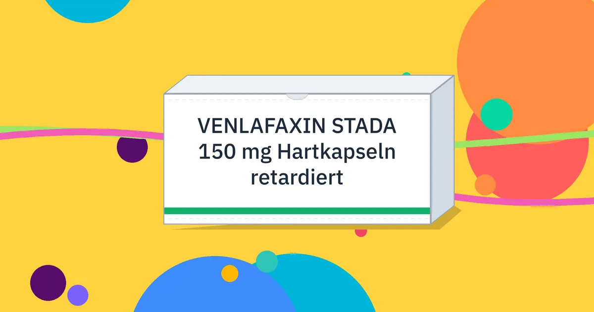 Symbolbild: Packung mit der Aufschrift VENLAFAXIN STADA 150 mg Hartkapseln retardiert (PZN 06912328) – Verfügbarkeit und Bezug in Apotheken in Frankfurt am Main