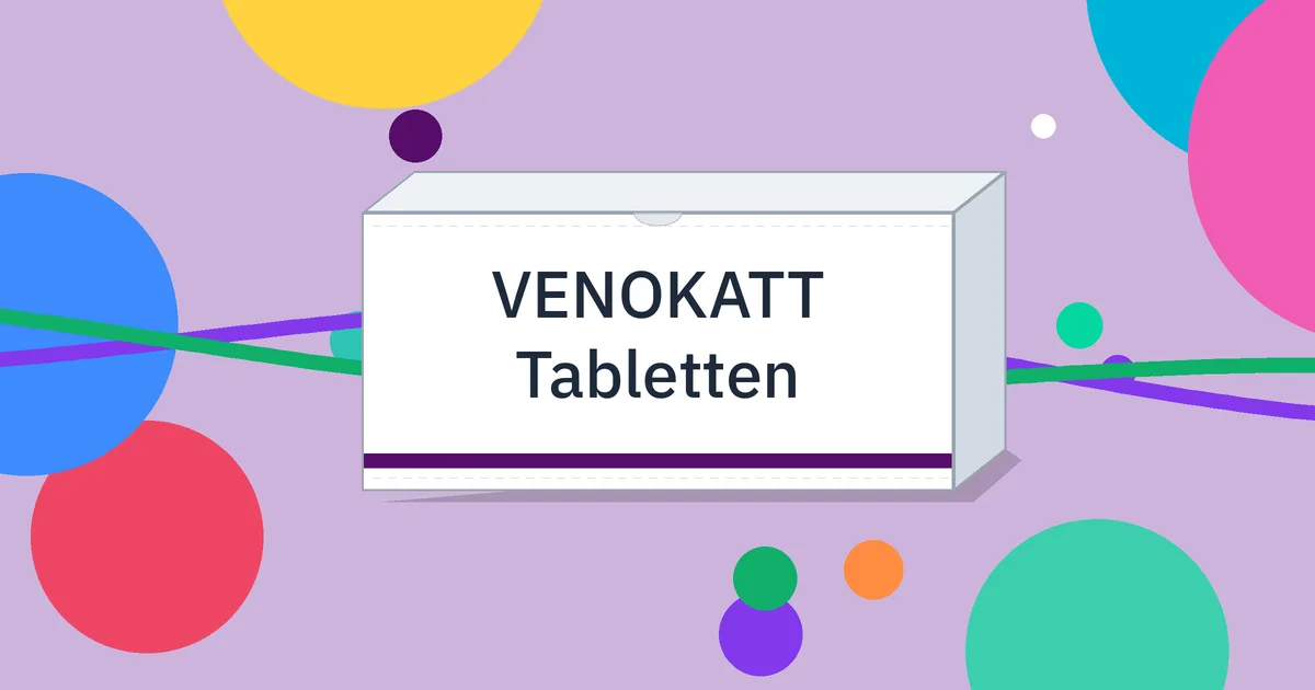 Symbolbild: Packung mit der Aufschrift VENOKATT Tabletten (PZN 04129357) – Verfügbarkeit und Bezug in Apotheken in Frankfurt am Main