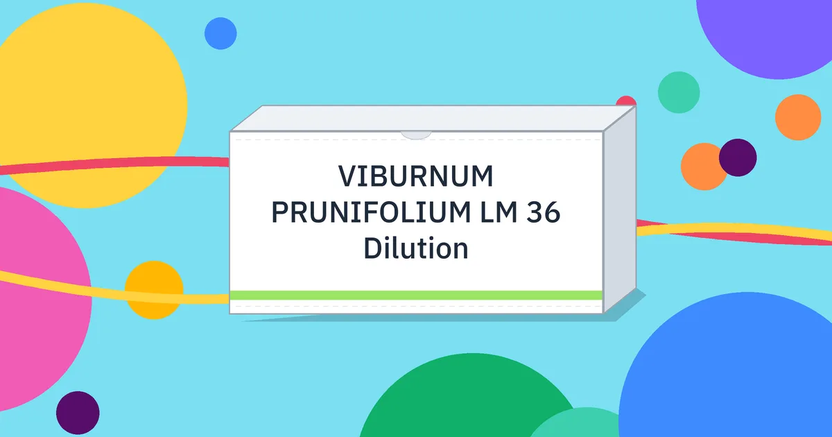 Symbolbild: Packung mit der Aufschrift VIBURNUM PRUNIFOLIUM LM 36 Dilution (PZN 13272220) – Verfügbarkeit und Bezug in Apotheken in Frankfurt am Main