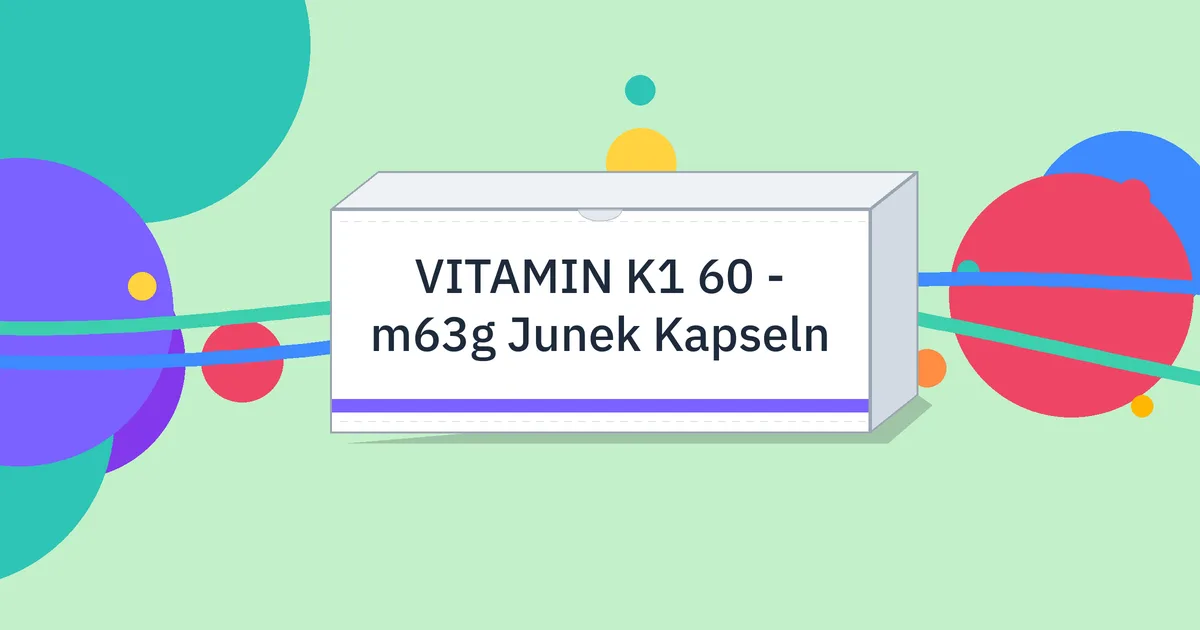 Symbolbild: Packung mit der Aufschrift VITAMIN K1 60 -m63g Junek Kapseln (PZN 10052908) – Verfügbarkeit und Bezug in Apotheken in Frankfurt am Main