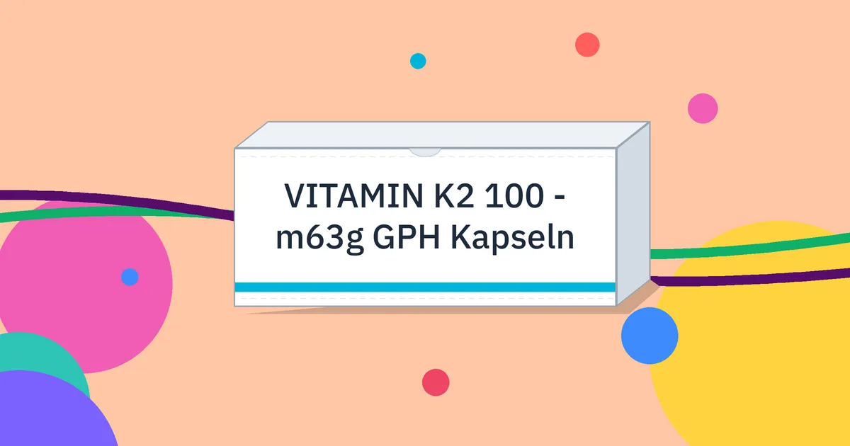 Symbolbild: Packung mit der Aufschrift VITAMIN K2 100 -m63g GPH Kapseln (PZN 10337976) – Verfügbarkeit und Bezug in Apotheken in Frankfurt am Main