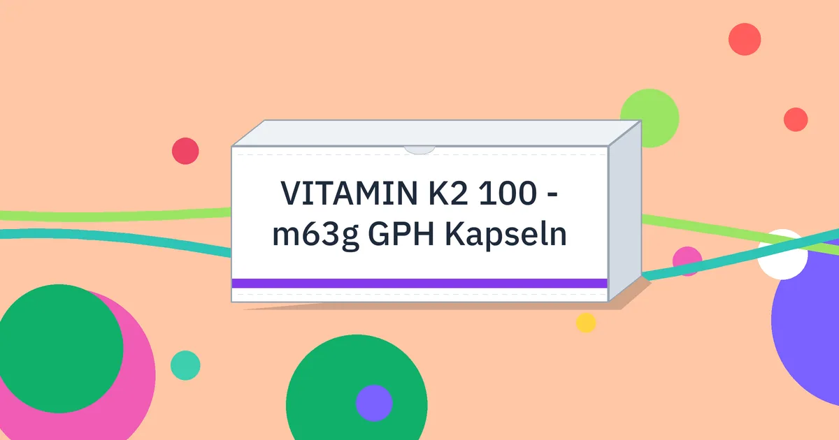 Symbolbild: Packung mit der Aufschrift VITAMIN K2 100 -m63g GPH Kapseln (PZN 10338042) – Verfügbarkeit und Bezug in Apotheken in Frankfurt am Main