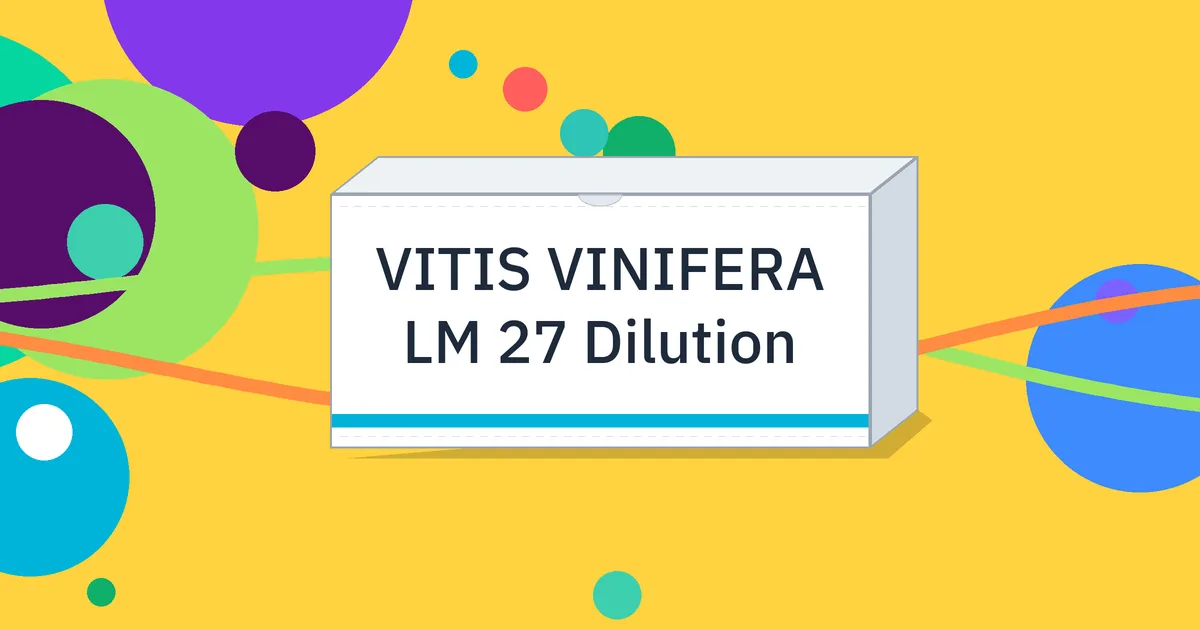 Symbolbild: Packung mit der Aufschrift VITIS VINIFERA LM 27 Dilution (PZN 13280047) – Verfügbarkeit und Bezug in Apotheken in Frankfurt am Main