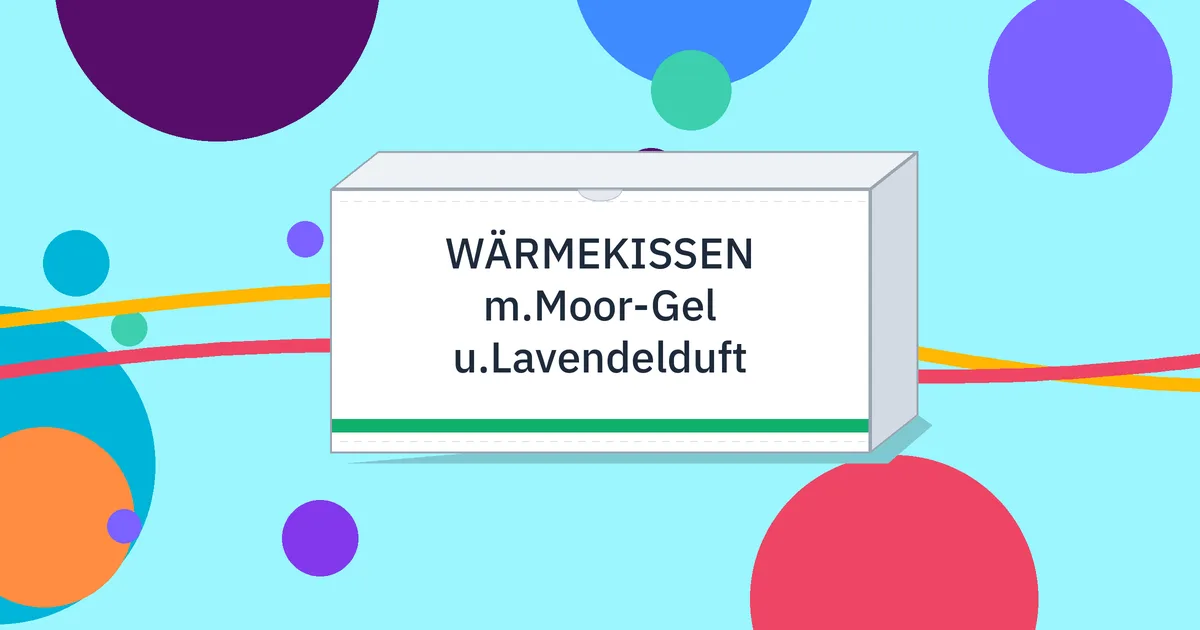 Symbolbild: Packung mit der Aufschrift WÄRMEKISSEN m.Moor-Gel u.Lavendelduft (PZN 05488839) – Verfügbarkeit und Bezug in Apotheken in Frankfurt am Main