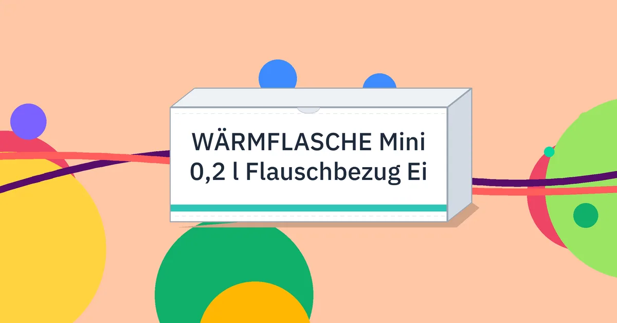 Symbolbild: Packung mit der Aufschrift WÄRMFLASCHE Mini 0,2 l Flauschbezug Ei (PZN 16791044) – Verfügbarkeit und Bezug in Apotheken in Frankfurt am Main