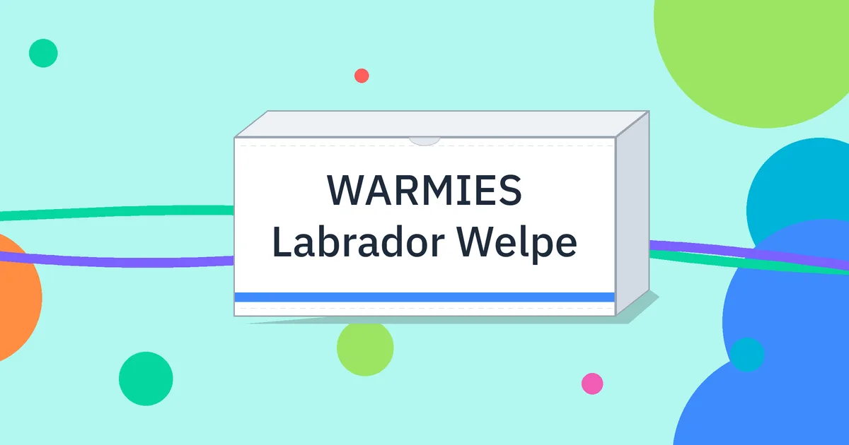 Symbolbild: Packung mit der Aufschrift WARMIES Labrador Welpe (PZN 19638900) – Verfügbarkeit und Bezug in Apotheken in Frankfurt am Main