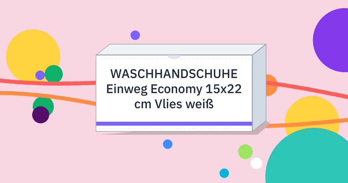 Symbolbild: Packung mit der Aufschrift WASCHHANDSCHUHE Einweg Economy 15x22 cm Vlies weiß (PZN 10544899) – Verfügbarkeit und Bezug in Apotheken in Frankfurt am Main