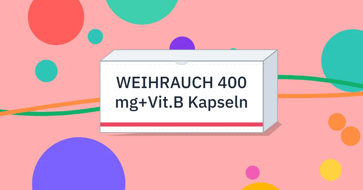 Symbolbild: Packung mit der Aufschrift WEIHRAUCH 400 mg+Vit.B Kapseln (PZN 01922233) – Verfügbarkeit und Bezug in Apotheken in Frankfurt am Main