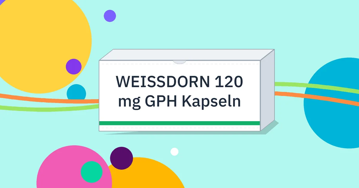 Symbolbild: Packung mit der Aufschrift WEISSDORN 120 mg GPH Kapseln (PZN 03462008) – Verfügbarkeit und Bezug in Apotheken in Frankfurt am Main