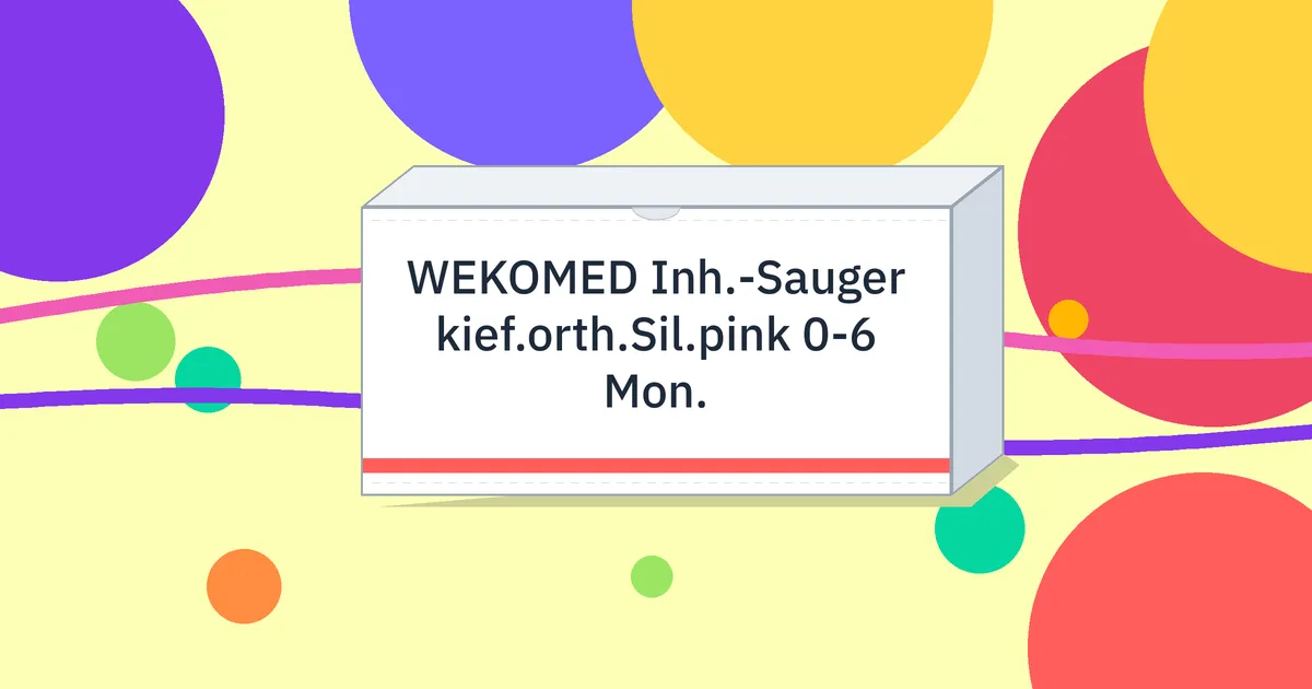 Symbolbild: Packung mit der Aufschrift WEKOMED Inh.-Sauger kief.orth.Sil.pink 0-6 Mon. (PZN 09238192) – Verfügbarkeit und Bezug in Apotheken in Frankfurt am Main