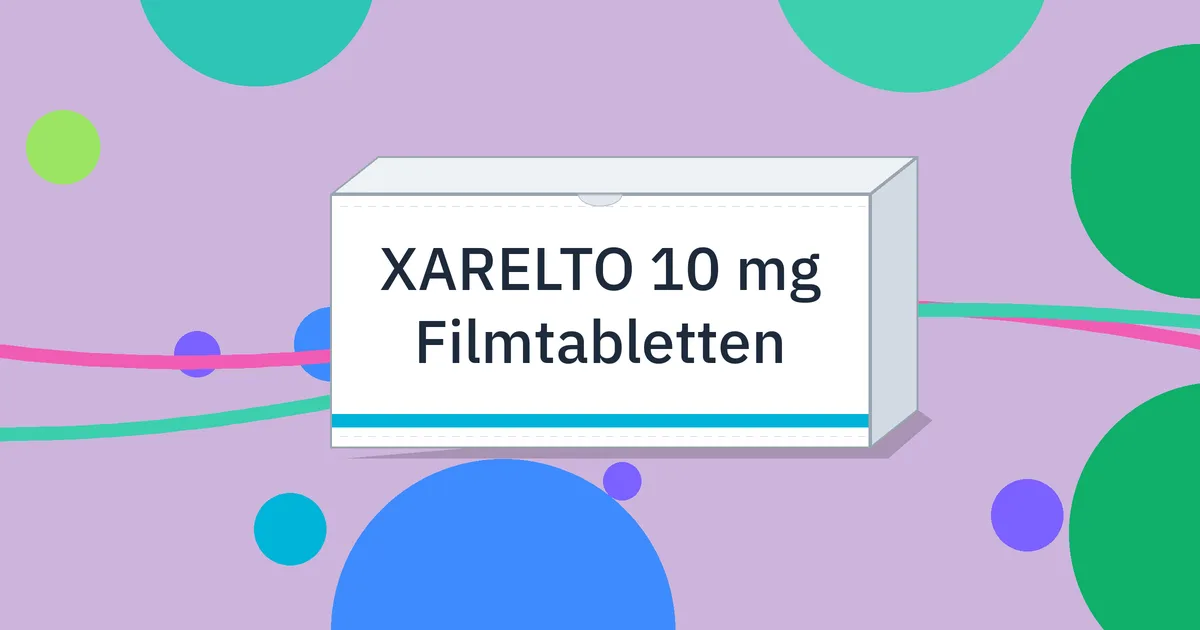 Symbolbild: Packung mit der Aufschrift XARELTO 10 mg Filmtabletten (PZN 06454481) – Verfügbarkeit und Bezug in Apotheken in Frankfurt am Main