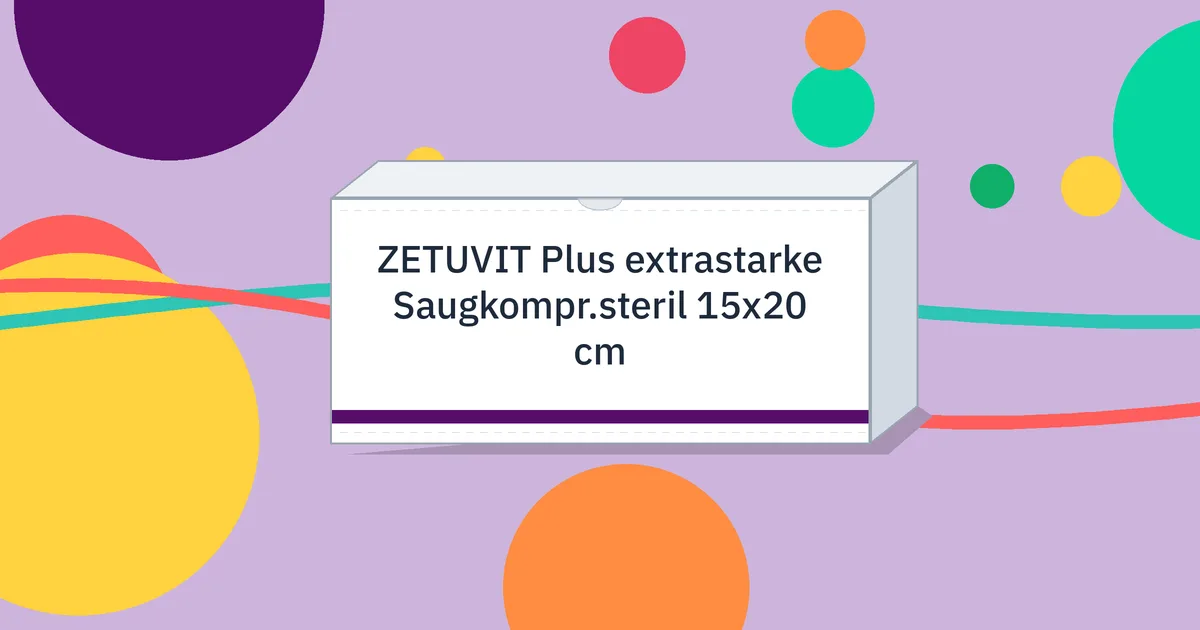 Symbolbild: Packung mit der Aufschrift ZETUVIT Plus extrastarke Saugkompr.steril 15x20 cm (PZN 18810685) – Verfügbarkeit und Bezug in Apotheken in Frankfurt am Main