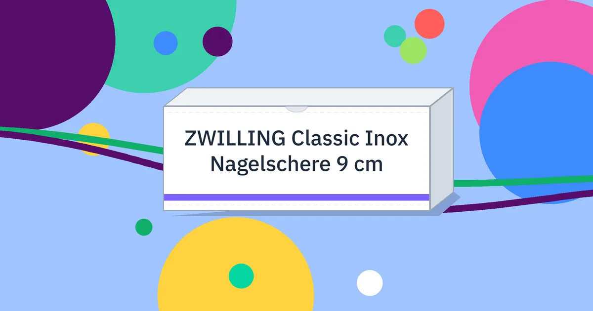 Symbolbild: Packung mit der Aufschrift ZWILLING Classic Inox Nagelschere 9 cm (PZN 15824362) – Verfügbarkeit und Bezug in Apotheken in Frankfurt am Main