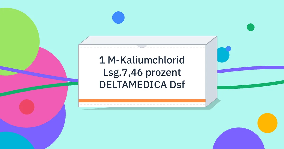 Symbolbild: Packung mit der Aufschrift 1 M-Kaliumchlorid Lsg.7,46 prozent DELTAMEDICA Dsf (PZN 03563784) – Verfügbarkeit und Bezug in Apotheken in Frankfurt am Main