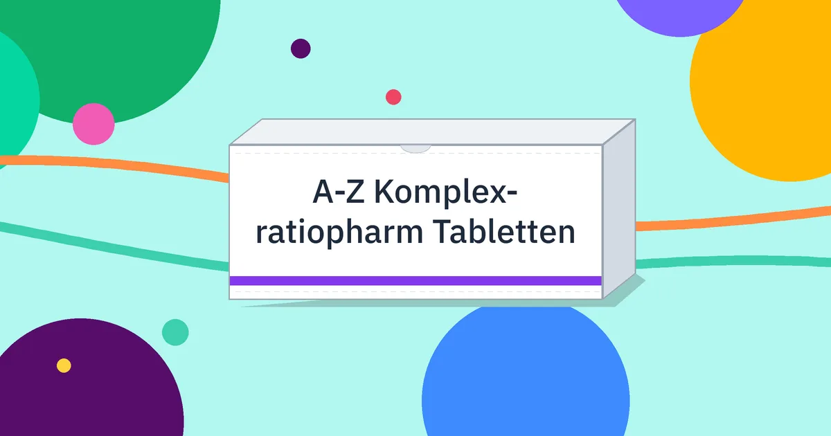 Symbolbild: Packung mit der Aufschrift A-Z Komplex-ratiopharm Tabletten (PZN 01433391) – Verfügbarkeit und Bezug in Apotheken in Frankfurt am Main