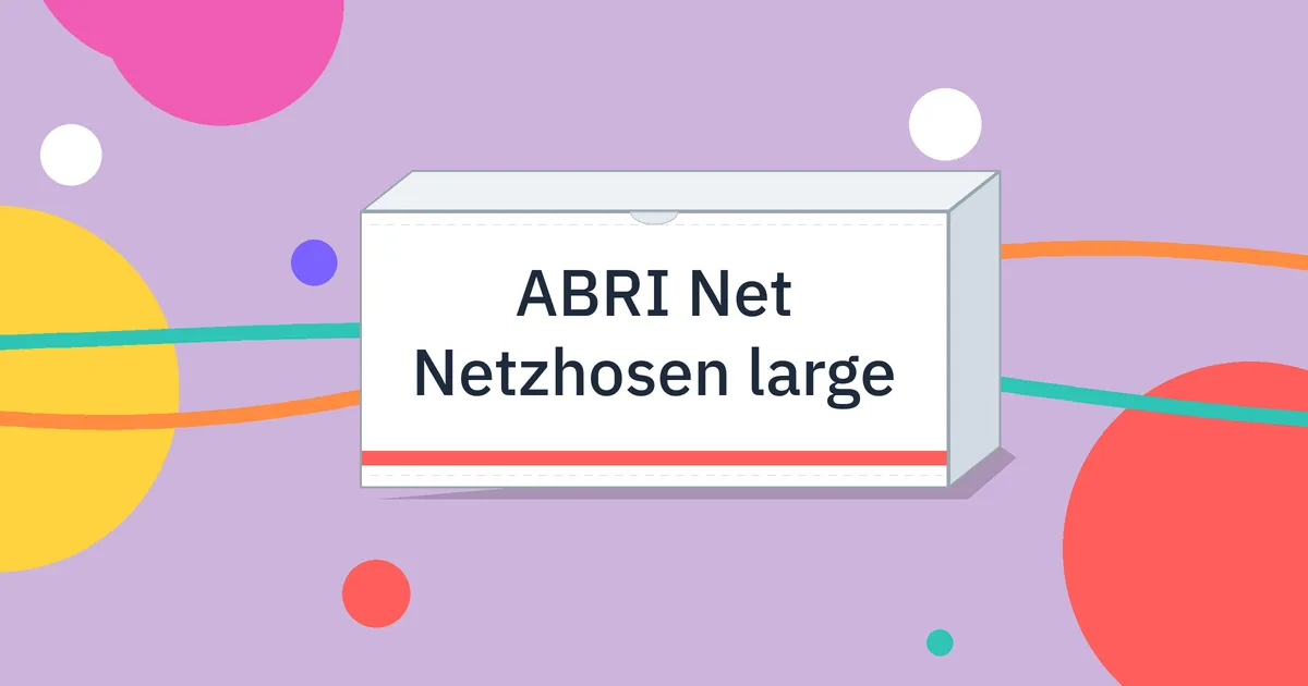 Symbolbild: Packung mit der Aufschrift ABRI Net Netzhosen large (PZN 07552033) – Verfügbarkeit und Bezug in Apotheken in Frankfurt am Main