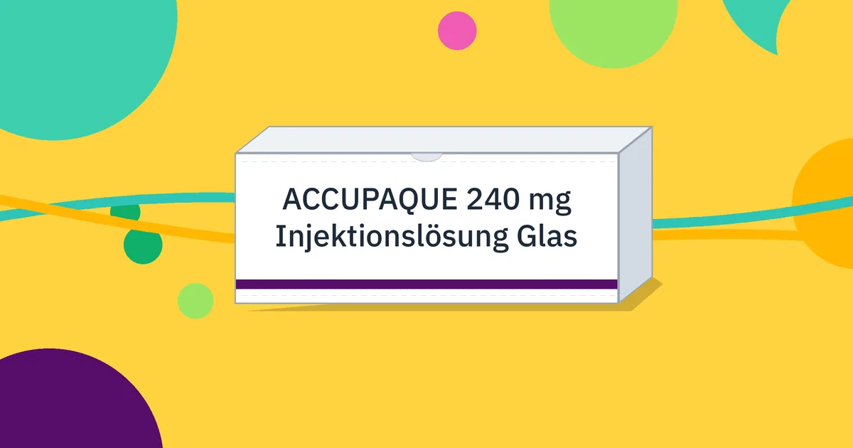 Symbolbild: Packung mit der Aufschrift ACCUPAQUE 240 mg Injektionslösung Glas (PZN 07593664) – Verfügbarkeit und Bezug in Apotheken in Frankfurt am Main