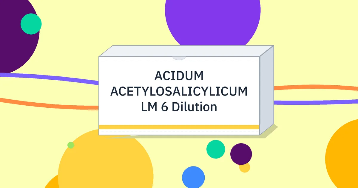 Symbolbild: Packung mit der Aufschrift ACIDUM ACETYLOSALICYLICUM LM 6 Dilution (PZN 13267779) – Verfügbarkeit und Bezug in Apotheken in Frankfurt am Main