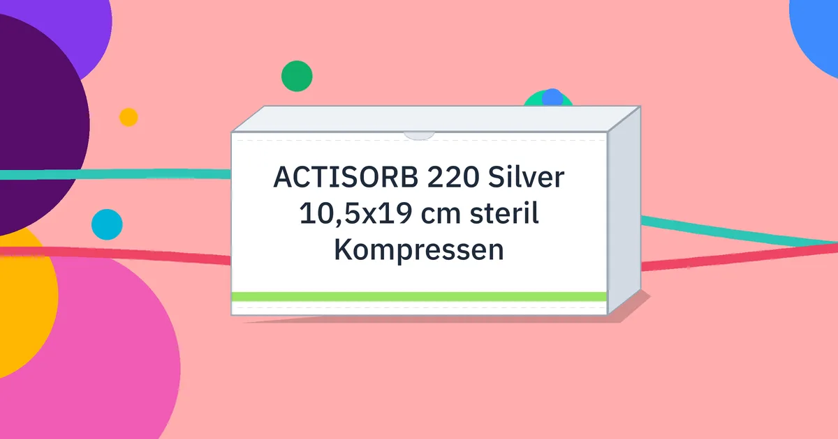 Symbolbild: Packung mit der Aufschrift ACTISORB 220 Silver 10,5x19 cm steril Kompressen (PZN 17453556) – Verfügbarkeit und Bezug in Apotheken in Frankfurt am Main