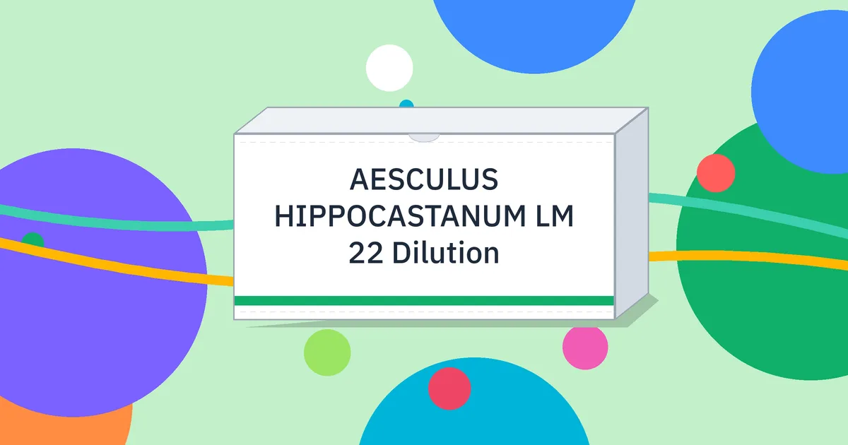 Symbolbild: Packung mit der Aufschrift AESCULUS HIPPOCASTANUM LM 22 Dilution (PZN 12755488) – Verfügbarkeit und Bezug in Apotheken in Frankfurt am Main