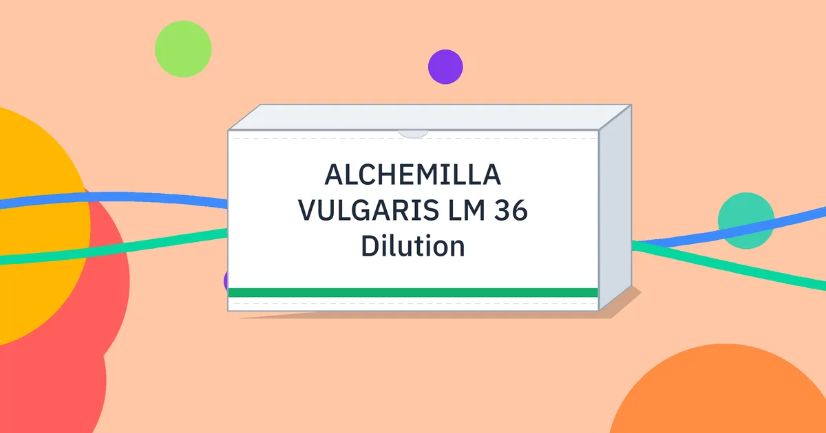 Symbolbild: Packung mit der Aufschrift ALCHEMILLA VULGARIS LM 36 Dilution (PZN 13309012) – Verfügbarkeit und Bezug in Apotheken in Frankfurt am Main