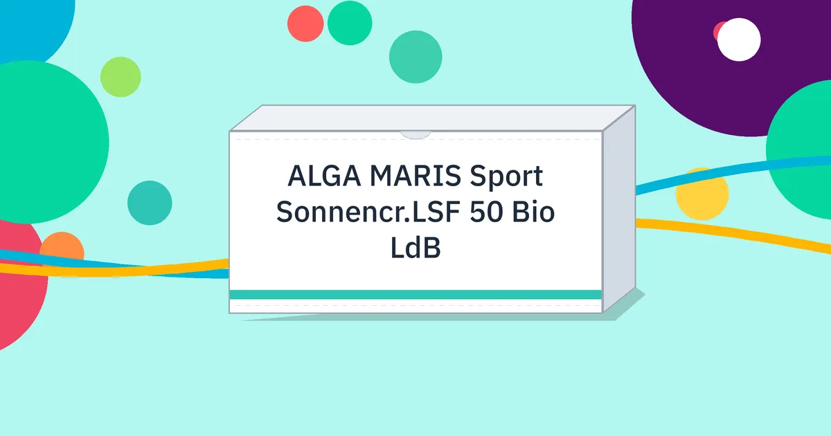 Symbolbild: Packung mit der Aufschrift ALGA MARIS Sport Sonnencr.LSF 50 Bio LdB (PZN 18388950) – Verfügbarkeit und Bezug in Apotheken in Frankfurt am Main