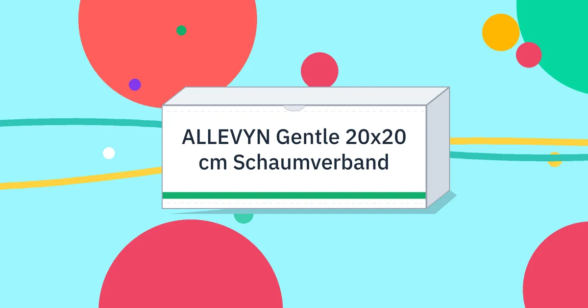 Symbolbild: Packung mit der Aufschrift ALLEVYN Gentle 20x20 cm Schaumverband (PZN 05868803) – Verfügbarkeit und Bezug in Apotheken in Frankfurt am Main