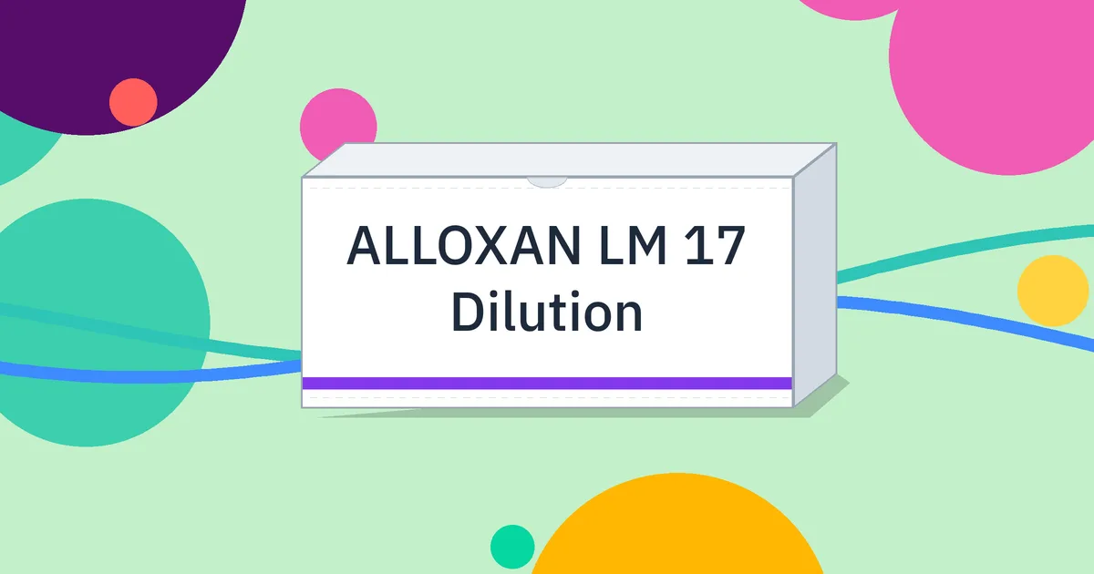 Symbolbild: Packung mit der Aufschrift ALLOXAN LM 17 Dilution (PZN 13312089) – Verfügbarkeit und Bezug in Apotheken in Frankfurt am Main