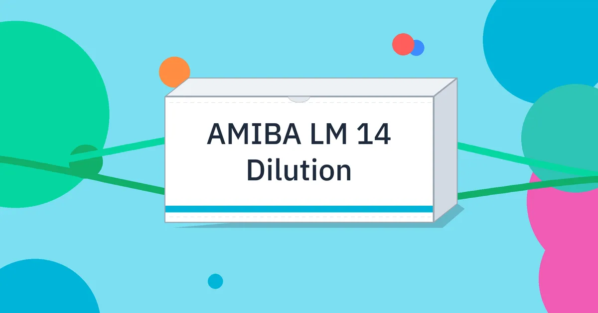 Symbolbild: Packung mit der Aufschrift AMIBA LM 14 Dilution (PZN 13318554) – Verfügbarkeit und Bezug in Apotheken in Frankfurt am Main
