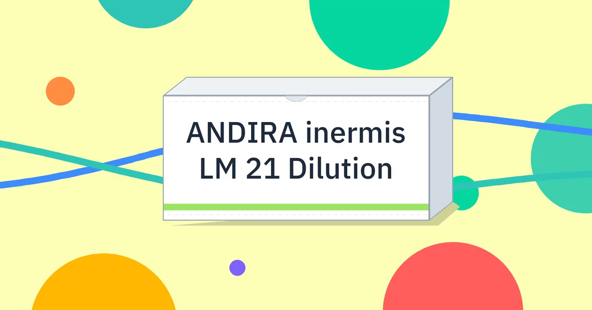 Symbolbild: Packung mit der Aufschrift ANDIRA inermis LM 21 Dilution (PZN 13329374) – Verfügbarkeit und Bezug in Apotheken in Frankfurt am Main
