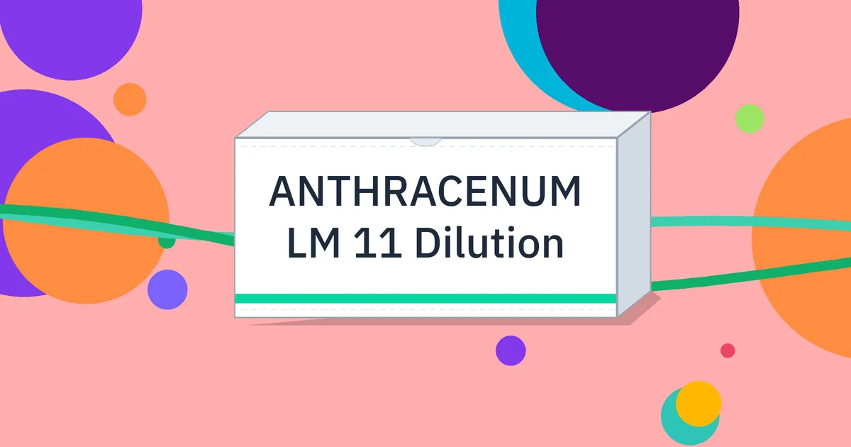 Symbolbild: Packung mit der Aufschrift ANTHRACENUM LM 11 Dilution (PZN 13370253) – Verfügbarkeit und Bezug in Apotheken in Frankfurt am Main