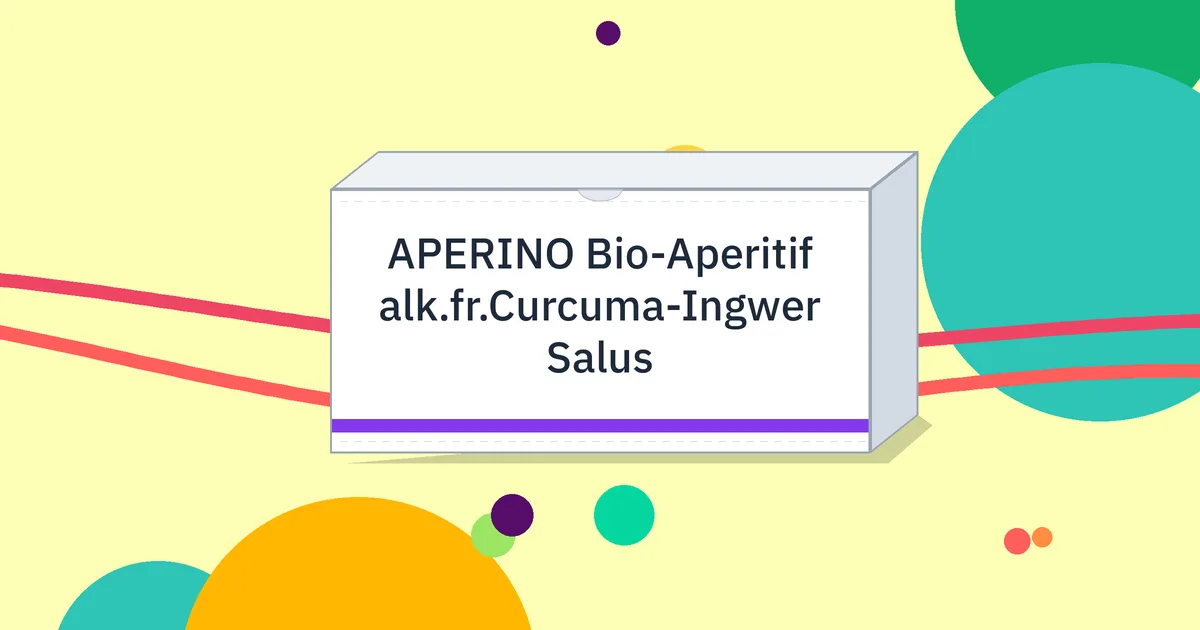 Symbolbild: Packung mit der Aufschrift APERINO Bio-Aperitif alk.fr.Curcuma-Ingwer Salus (PZN 17942568) – Verfügbarkeit und Bezug in Apotheken in Frankfurt am Main