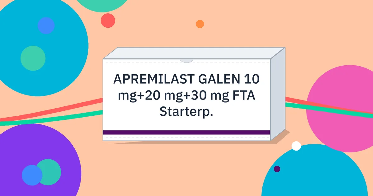 Symbolbild: Packung mit der Aufschrift APREMILAST GALEN 10 mg+20 mg+30 mg FTA Starterp. (PZN 20001970) – Verfügbarkeit und Bezug in Apotheken in Frankfurt am Main