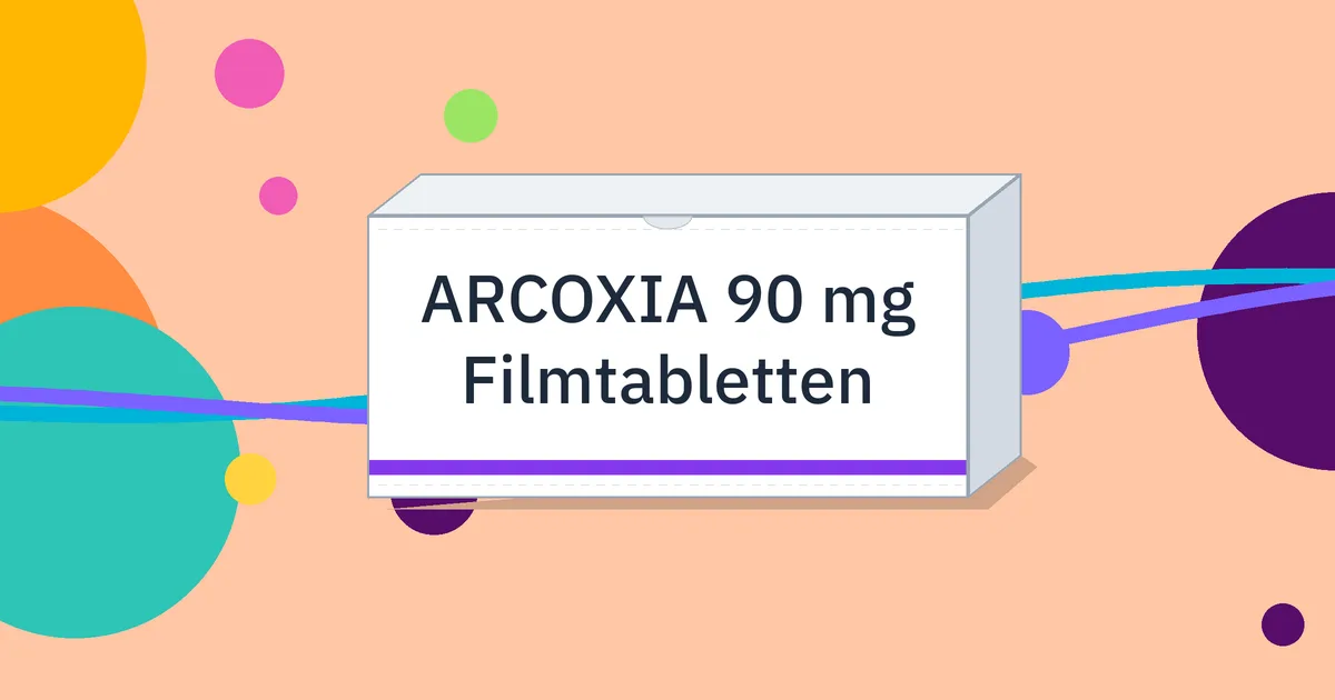 Symbolbild: Packung mit der Aufschrift ARCOXIA 90 mg Filmtabletten (PZN 11531568) – Verfügbarkeit und Bezug in Apotheken in Frankfurt am Main
