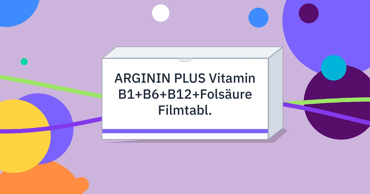 Symbolbild: Packung mit der Aufschrift ARGININ PLUS Vitamin B1+B6+B12+Folsäure Filmtabl. (PZN 12576627) – Verfügbarkeit und Bezug in Apotheken in Frankfurt am Main