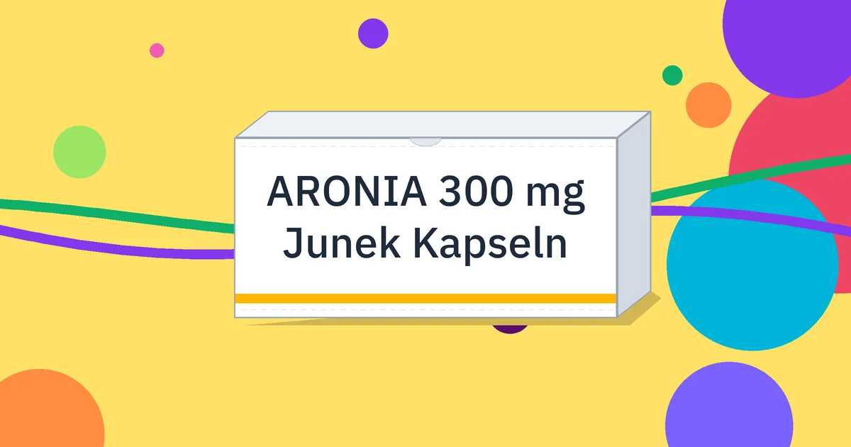 Symbolbild: Packung mit der Aufschrift ARONIA 300 mg Junek Kapseln (PZN 13358803) – Verfügbarkeit und Bezug in Apotheken in Frankfurt am Main