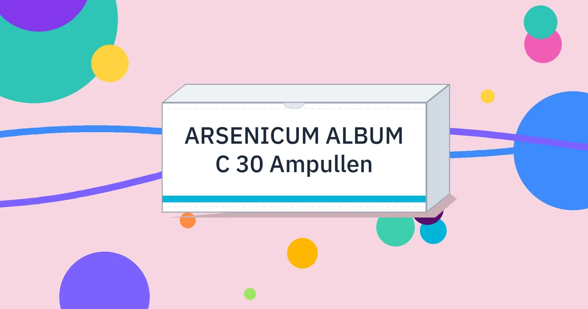Symbolbild: Packung mit der Aufschrift ARSENICUM ALBUM C 30 Ampullen (PZN 11704224) – Verfügbarkeit und Bezug in Apotheken in Frankfurt am Main